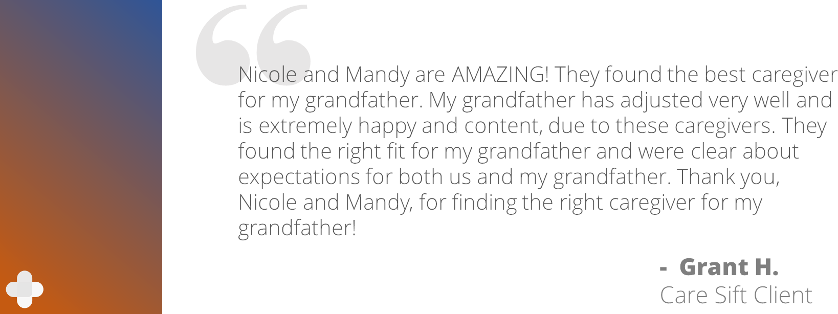 Grant H. Testimonial - CareSift